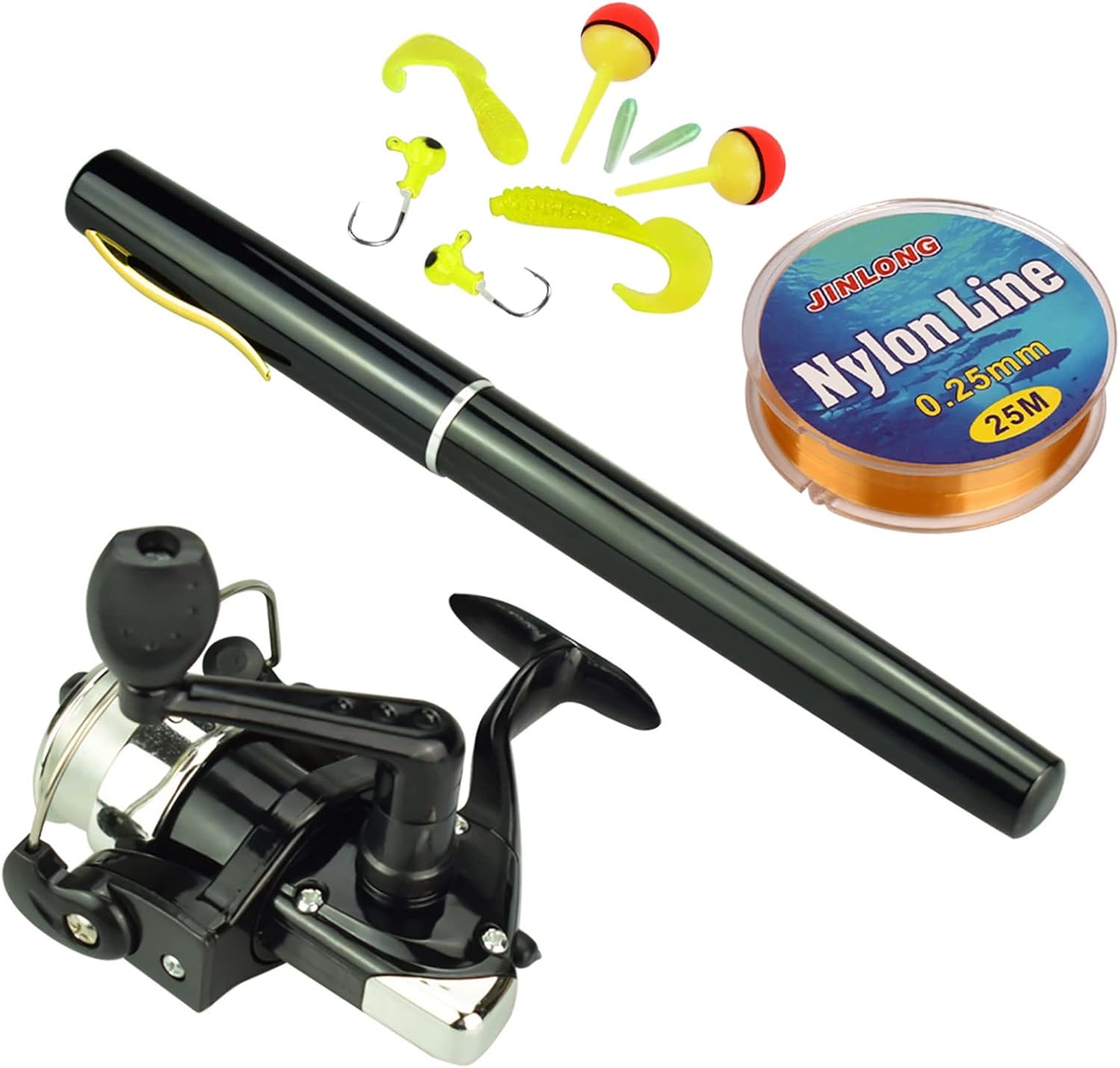 Amazon.com : MultiOutools Pen Fishing Pole 38 Inch Mini Pocket Fishing ...