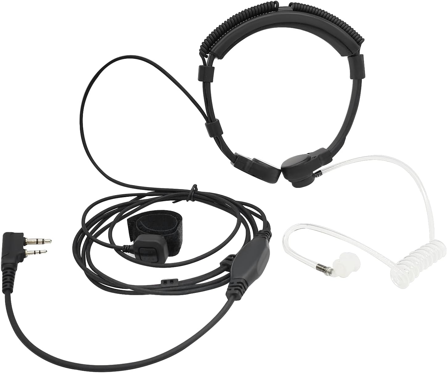 Amazon.com: HELETUL 2 Pin Adjustable Tactical Throat Mic and Earpiece ...