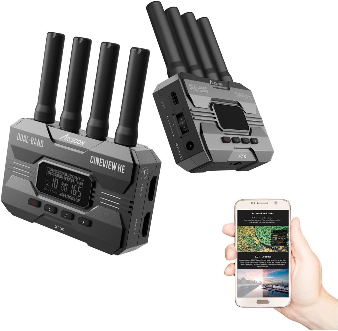 Accsoon CineView HE HDMI Dual-Band Wireless Camera Transmitter and ...