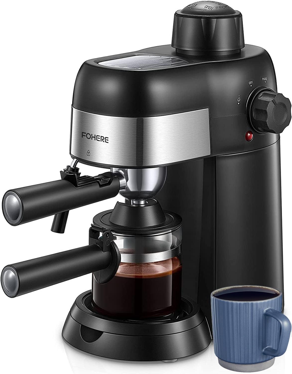 Snapklik.com : FOHERE Steam Espresso Machine, 3.5 Bar 4 Cup ...