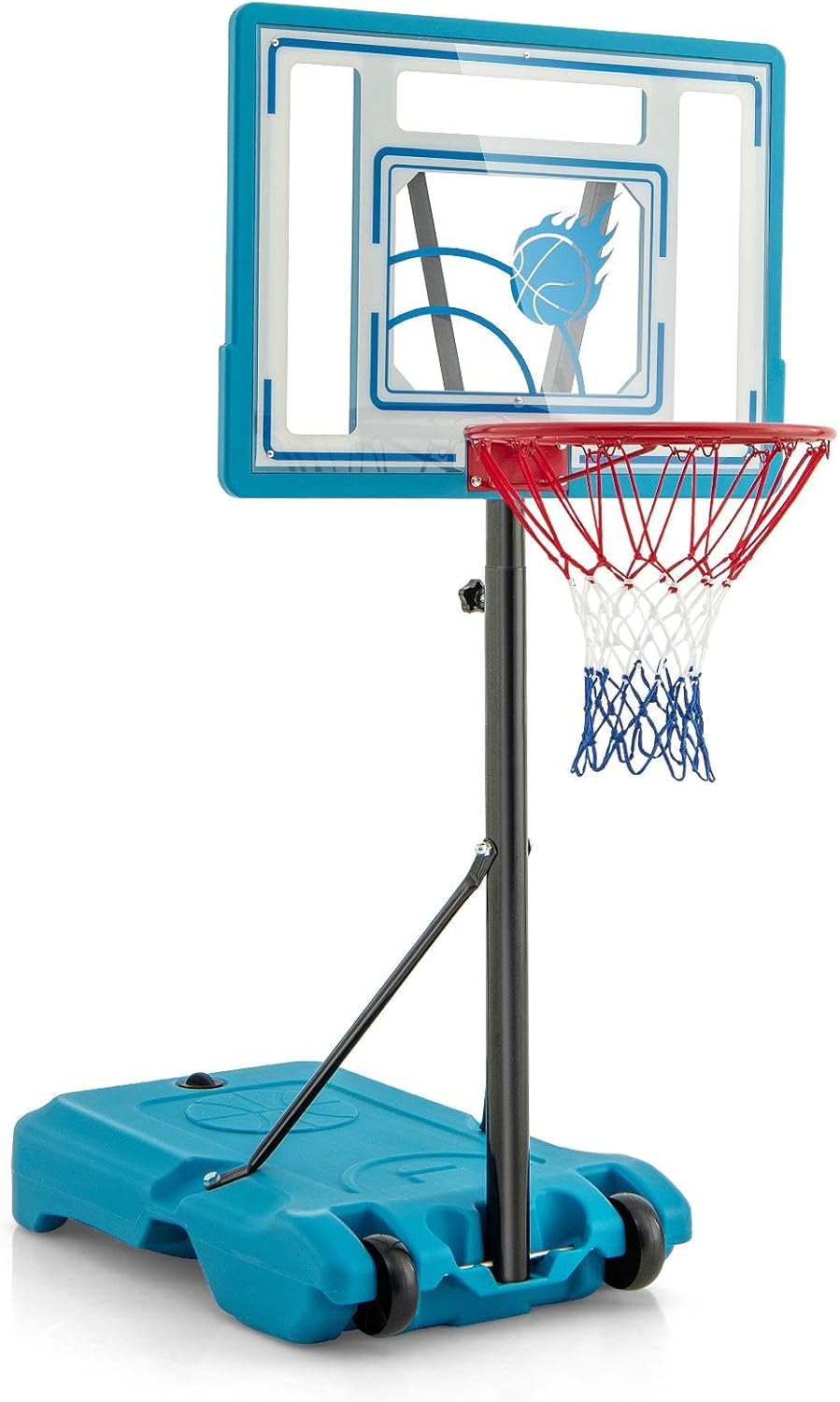 Giantex Pool Basketball Hoop, Stainless Steel 3.8-4.4 FT Height ...