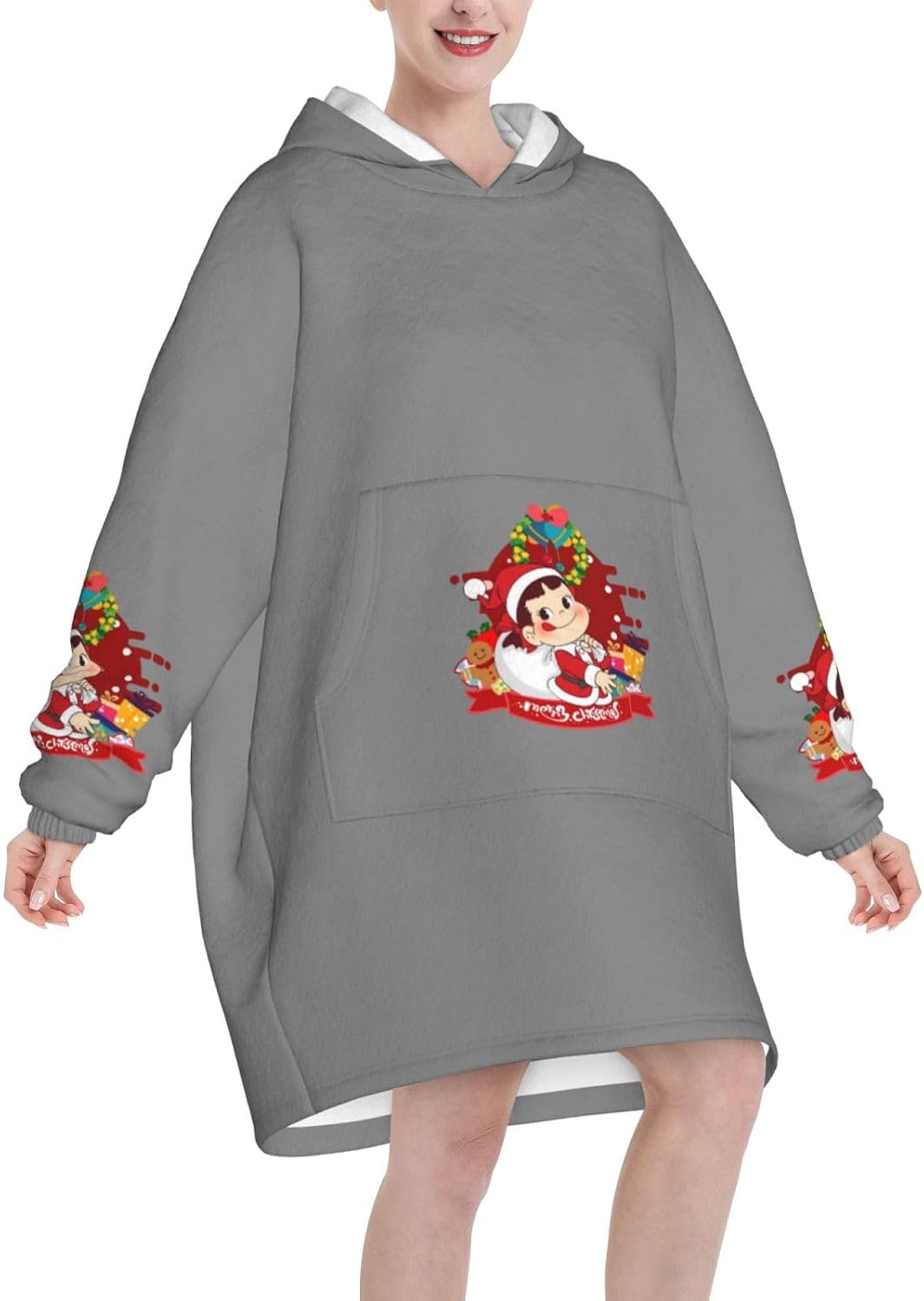 Peko-chan Hooded Blanket With Pockets, Oversized, For Men and Women ...