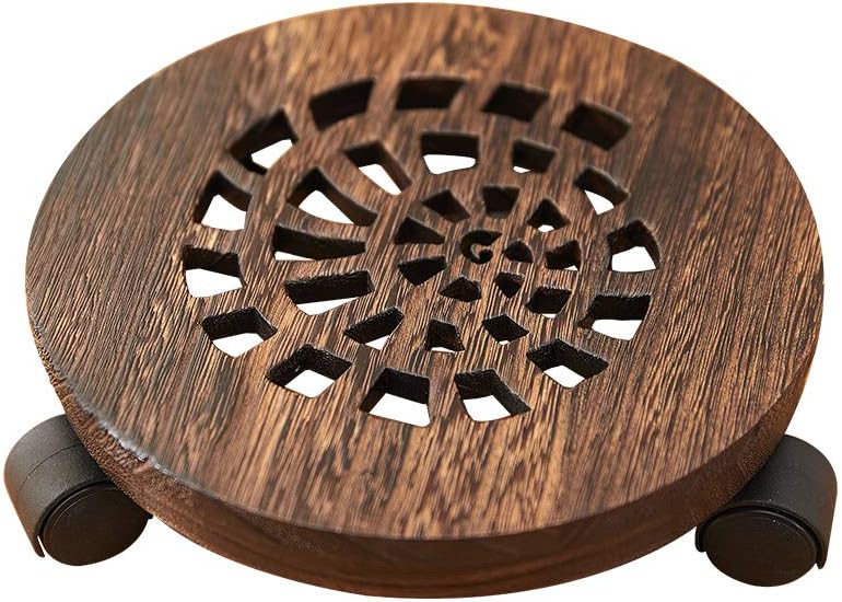 Amazon.com: GeBot 12" Inch Rolling Wooden Planter Caddy Potted Plant ...