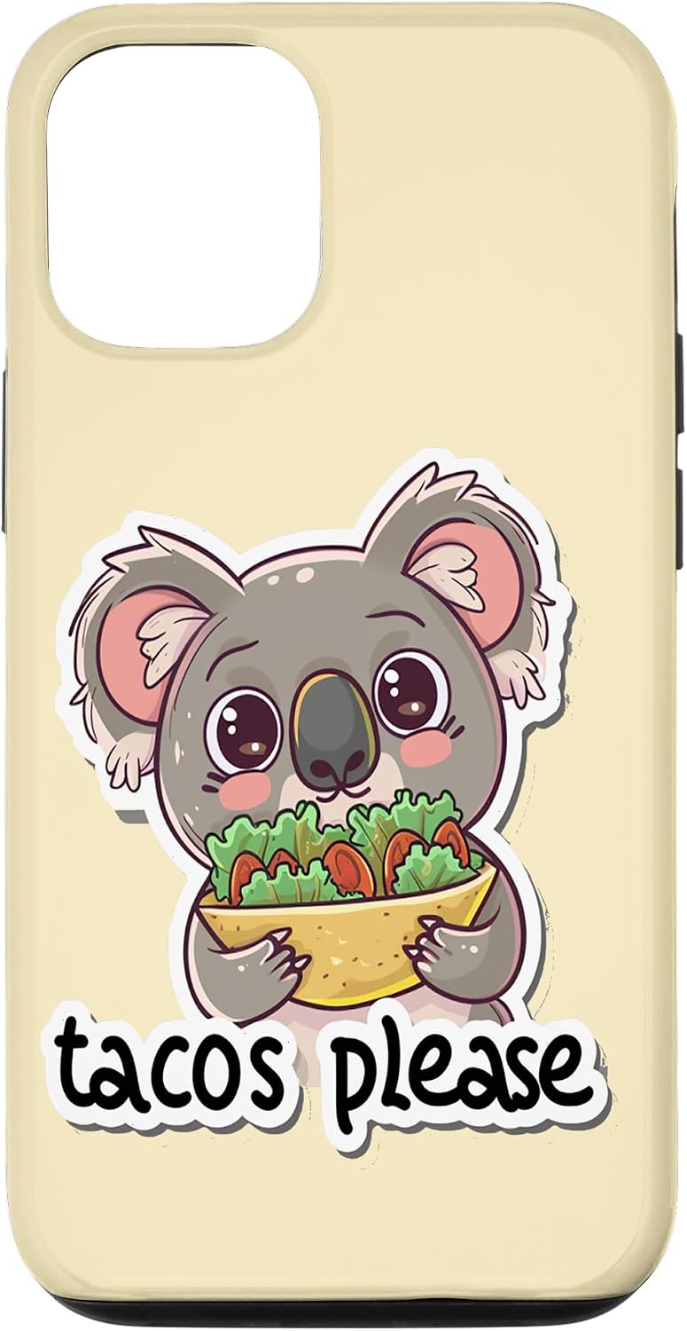 Amazon.com: iPhone 14 Cute Kawaii Koala Eating Tacos Happily Cartoon ...