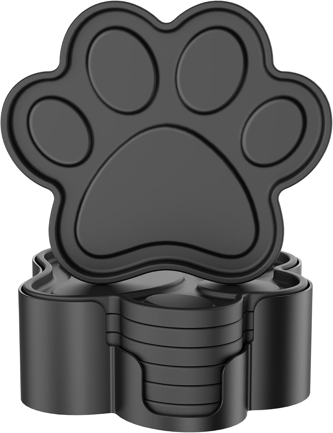 Amazon.com: ME.FAN Silicone Coasters 6 Pack Paw Cup Mat with Holder ...