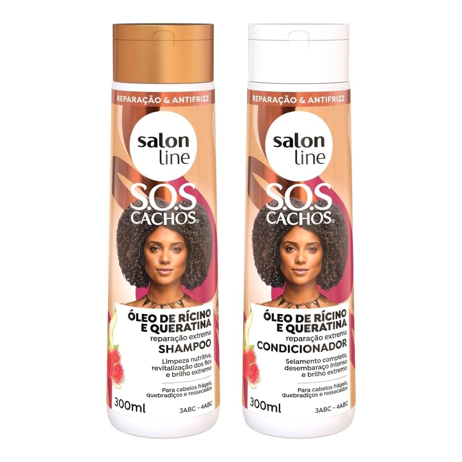 Amazon.com : Salon Line - Linha SOS Cachos (Oleo de Ricino e Queratina ...