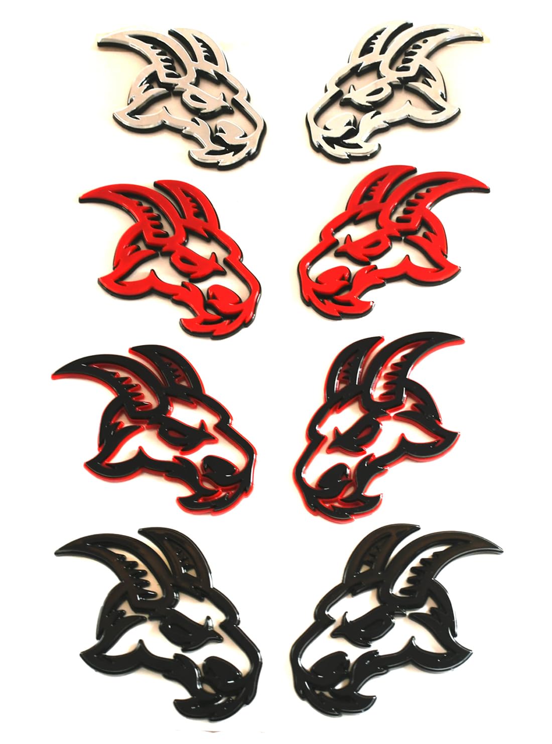 Hellcat Head Emblems 2pcs TRX Ram Fender Badge Emblems - Chrome Hellcat ...