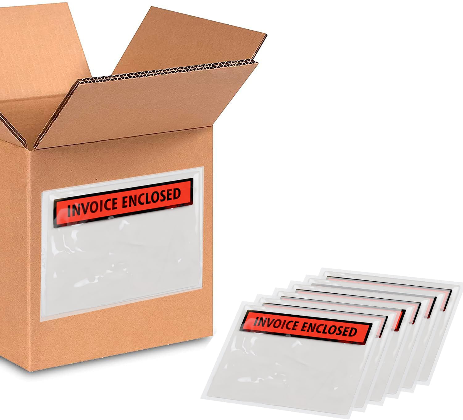 ABC Packing List Enclosed Pouches 4 x 5 Inch. 100 Pack Clear, Red ...