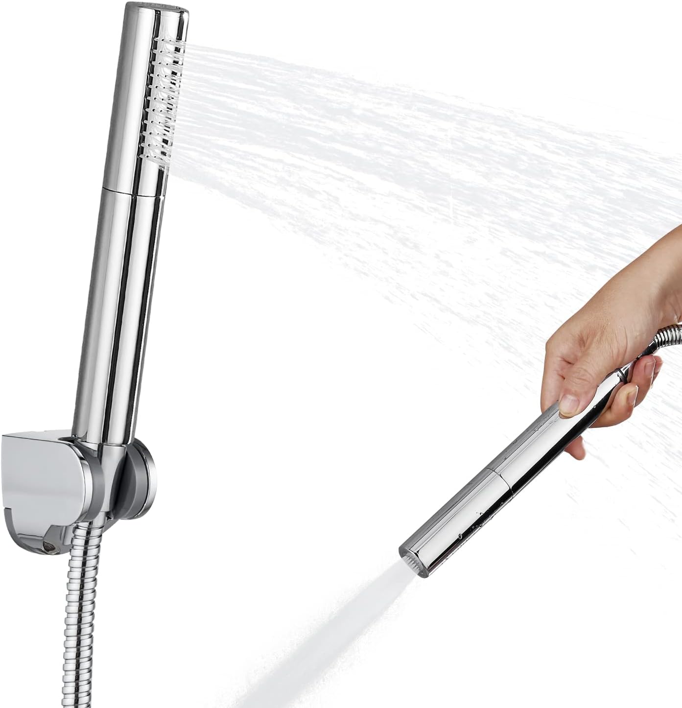 Heyalan Brass 2 in1 Function Handheld Spray Polished Chrome Hand Shower ...