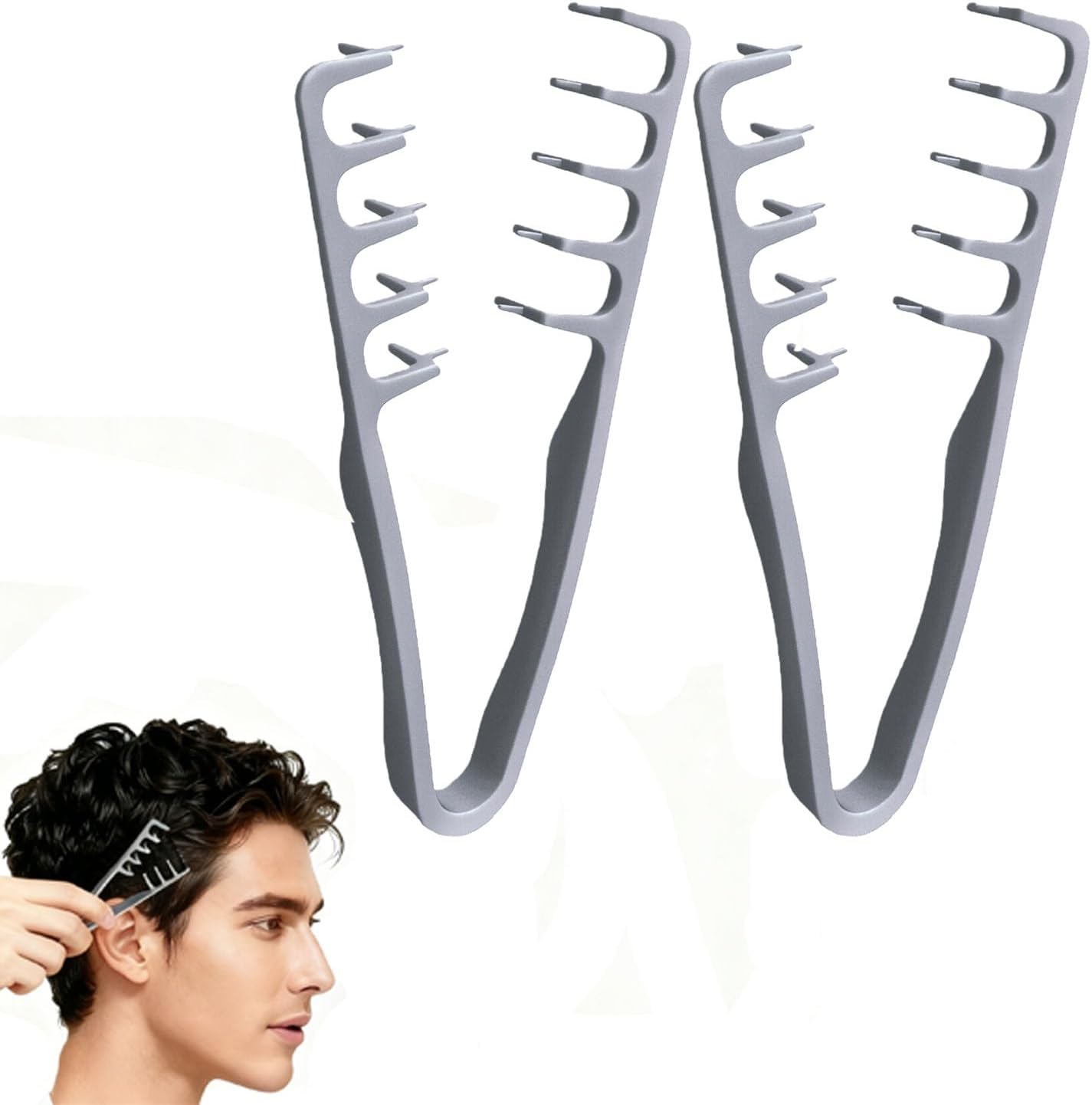 2pcs Texture Comb, Men's Wide Tooth Hair Styling Comb for Men, Roots ...