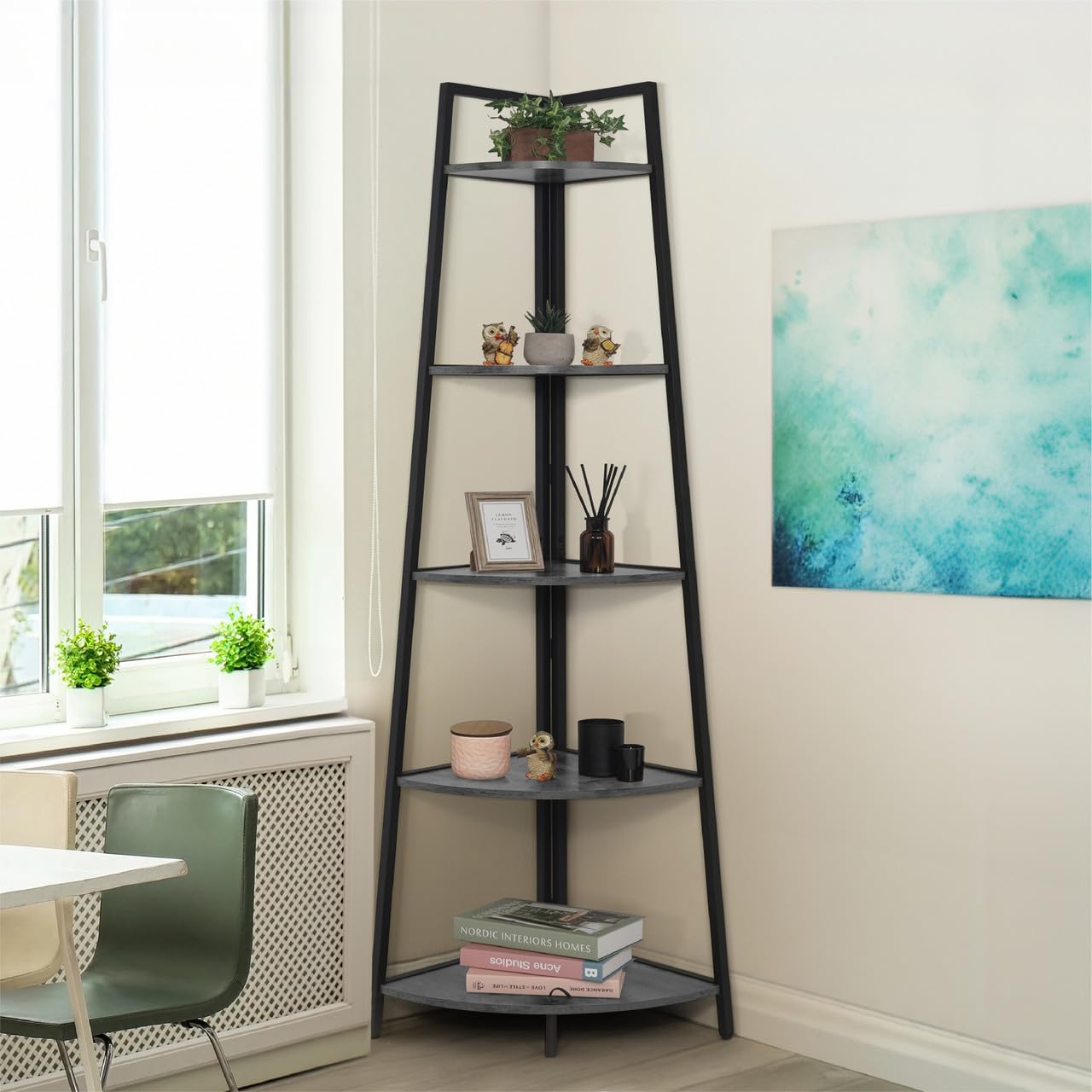 Amazon.com: CAPHAUS Tall Corner Shelf Stand, 5-Tier Display Shelves ...