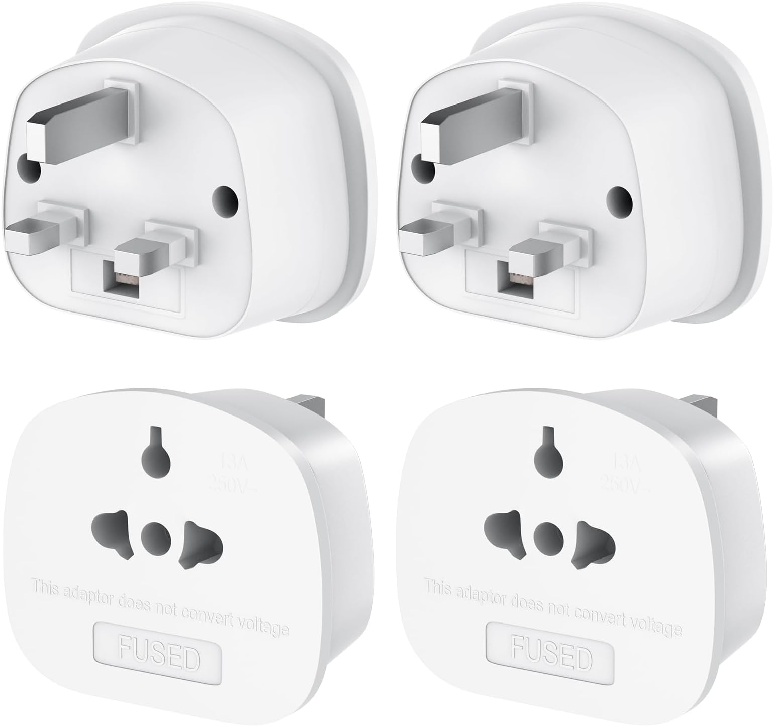 4 Pack European to UK Plug Adaptor, US to UK Travel Plug Adapter with ...