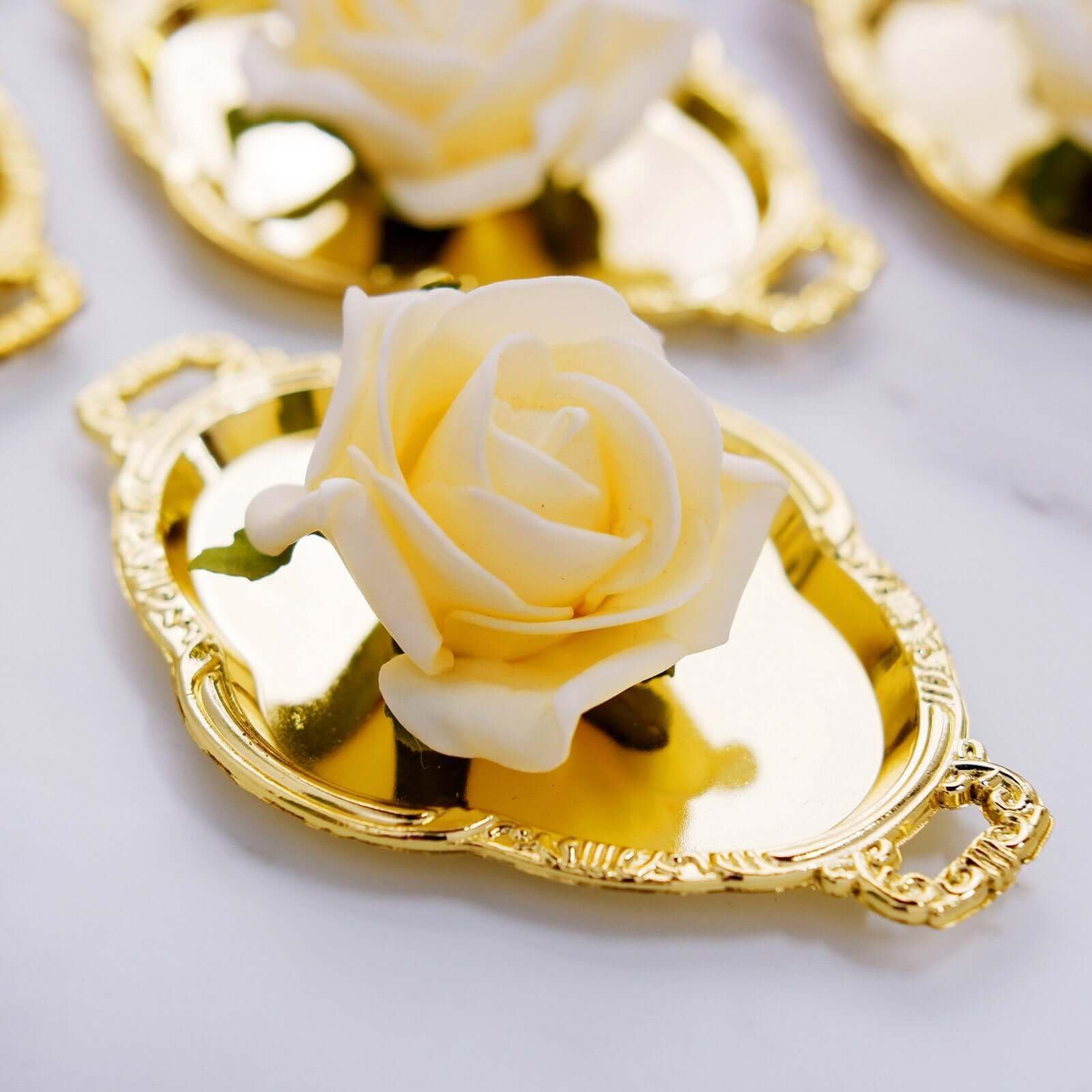 Amazon.com: Tableclothsfactory 12 Pack | Gold Square Baroque Mini Party ...