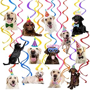 Amazon.com: Labrador Hanging Swirls Labrador Party Decorations 20Pcs ...