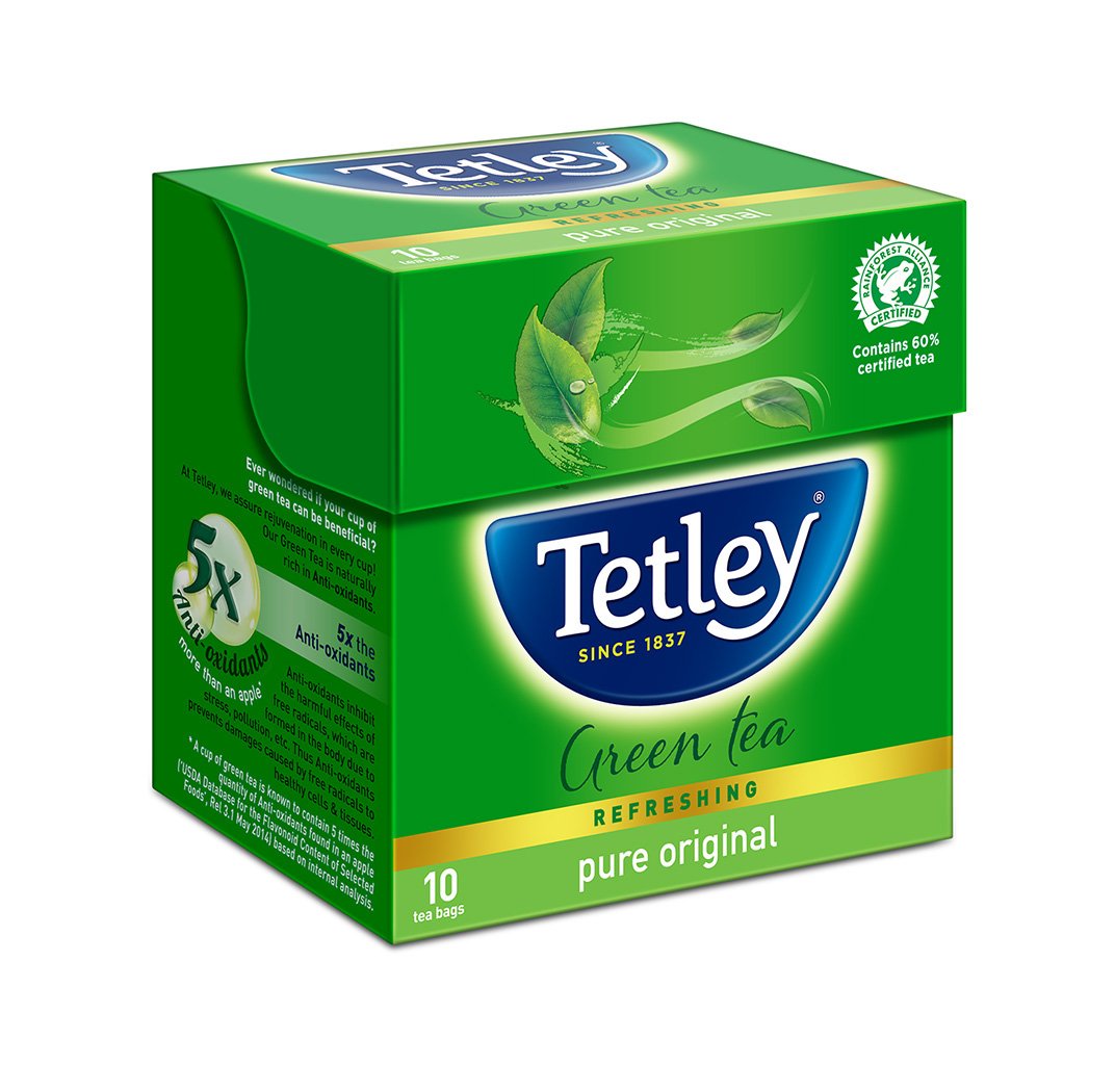 Amazon.com : Tetley Green Tea - Pure Original (10 Bags) : Grocery ...