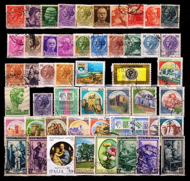 ISC~ Italy Stamps, 50 Different Old Postage Stamps, Small & Large ...