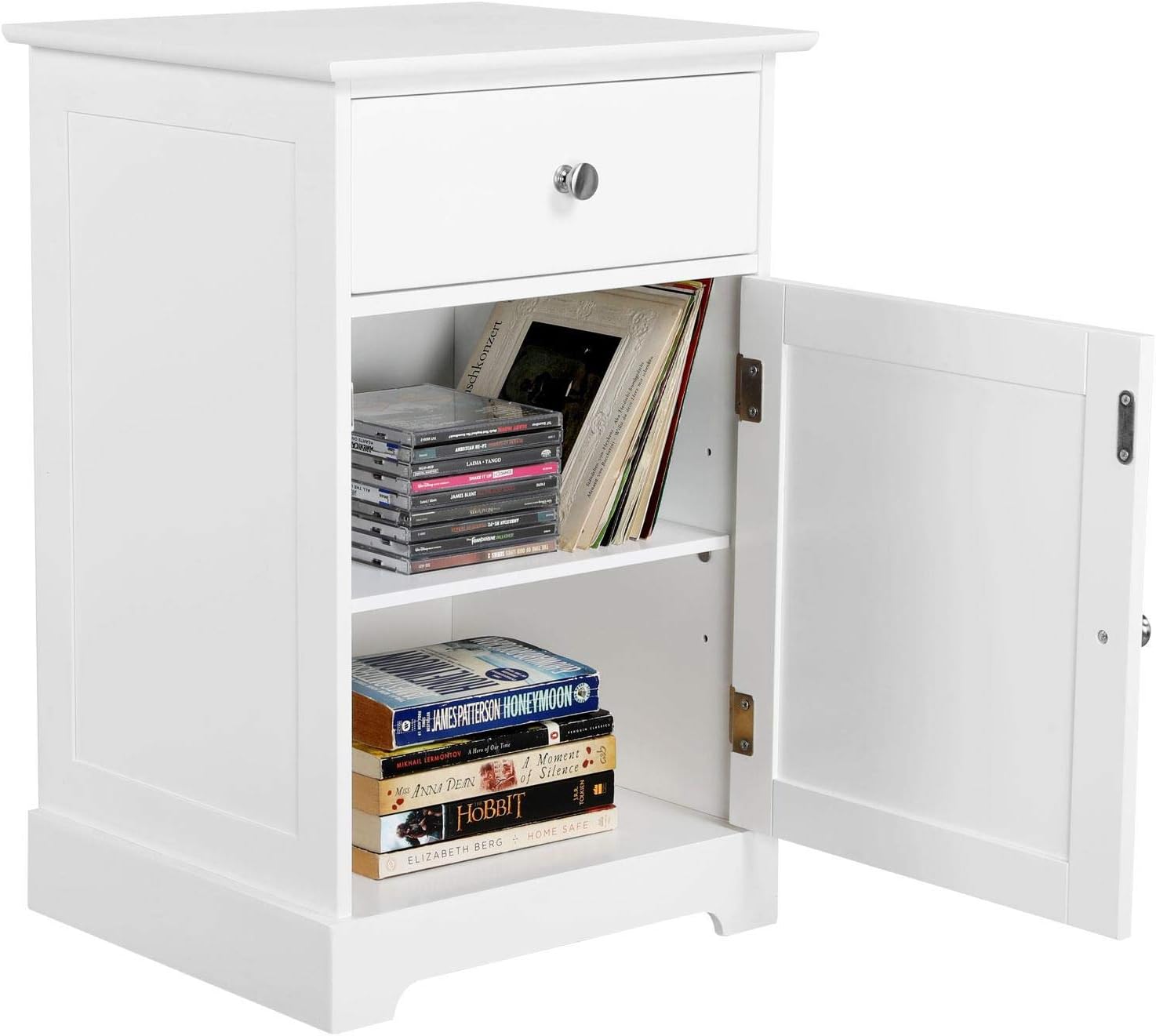 Amazon.com: Topeakmart End Table, Side Table with One Drawer and ...