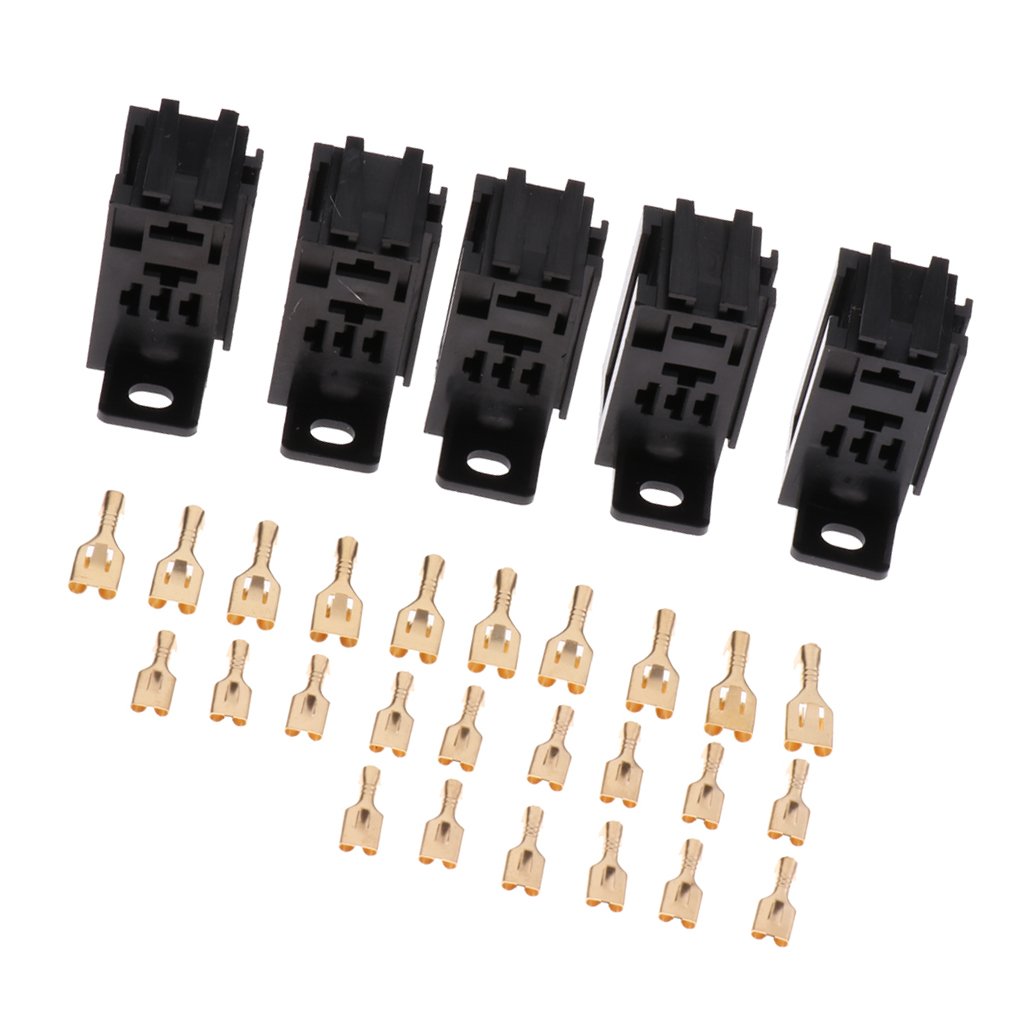 Amazon.com: Baoblaze 5 Sets Automotive Relay Socket Micro 60AMP 5-Pins ...