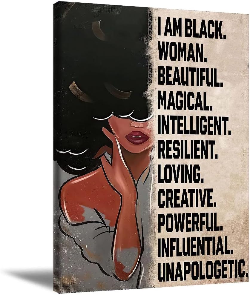 Amazon.com: Black Art Paintings for Wall Afro Woman African American ...