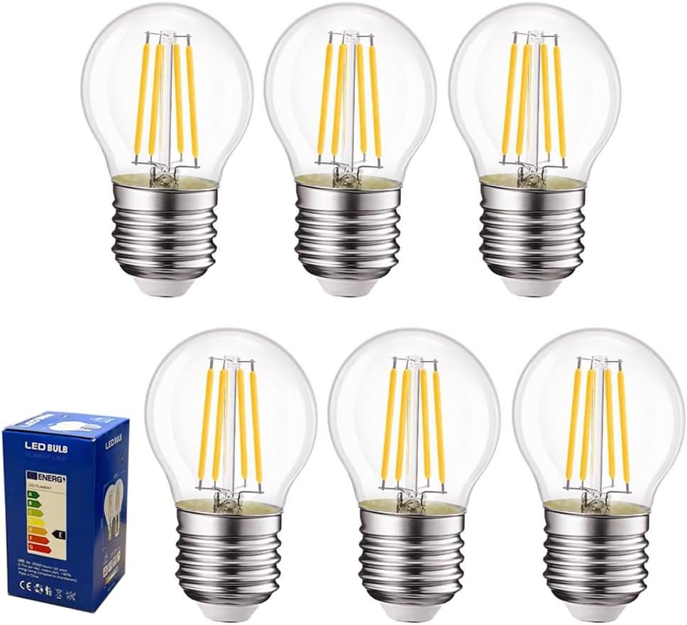 Aurax E27 LED Light Bulb Edison Screw Bulb Dimmable, 4W G45 E27 LED ...