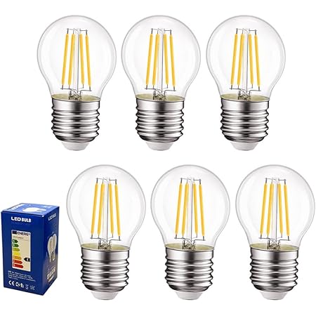 E27 LED Filament Screw Bulbs, 4W Energy Saving Warm White 2700K Vintage ...