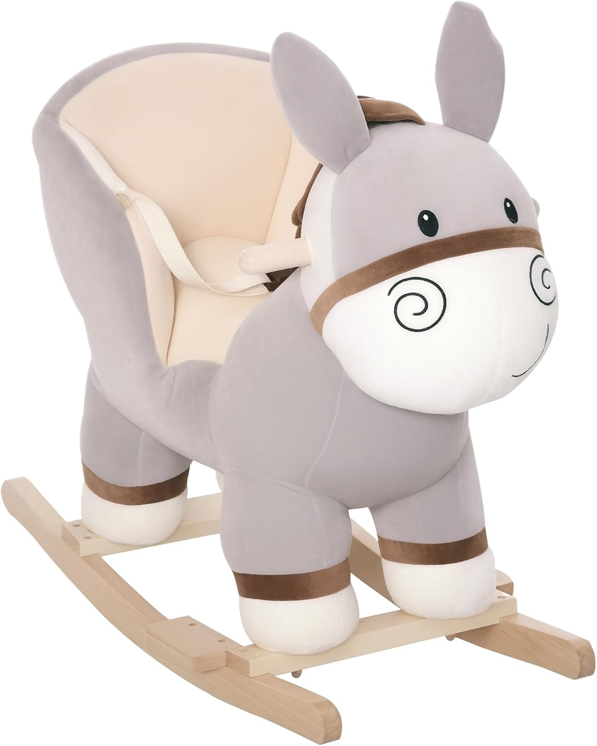 Amazon.com: Qaba Kids Rocking Chair, Plush Ride On Rocking Horse Donkey ...