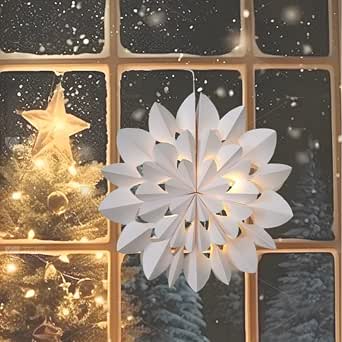 Amazon.com: Paper Snowflakes with Lights, LED Light Up Paper Snowflakes ...
