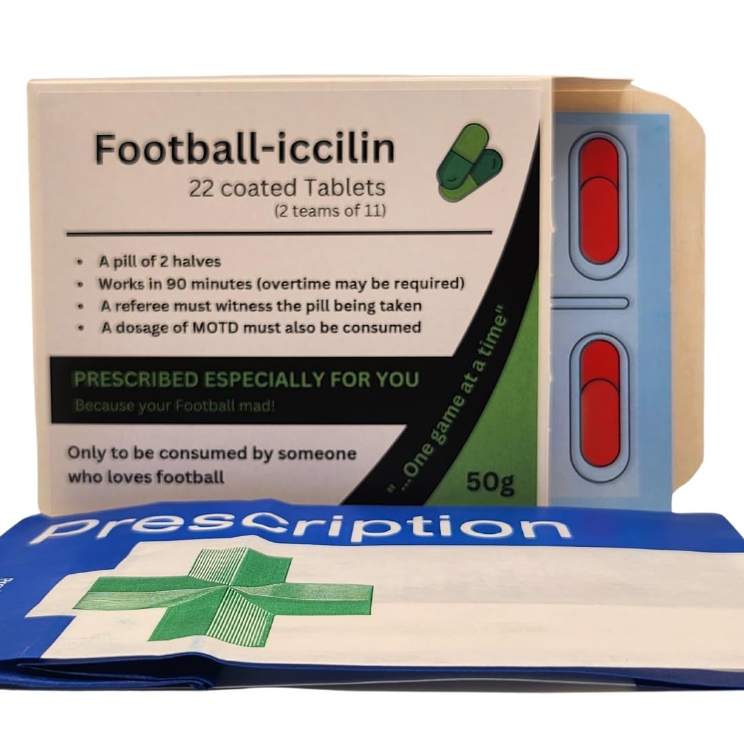 Funny Joke Pill Box Prank 'FOOTBALL-ICCILIN'. Gift for Men, women, her ...