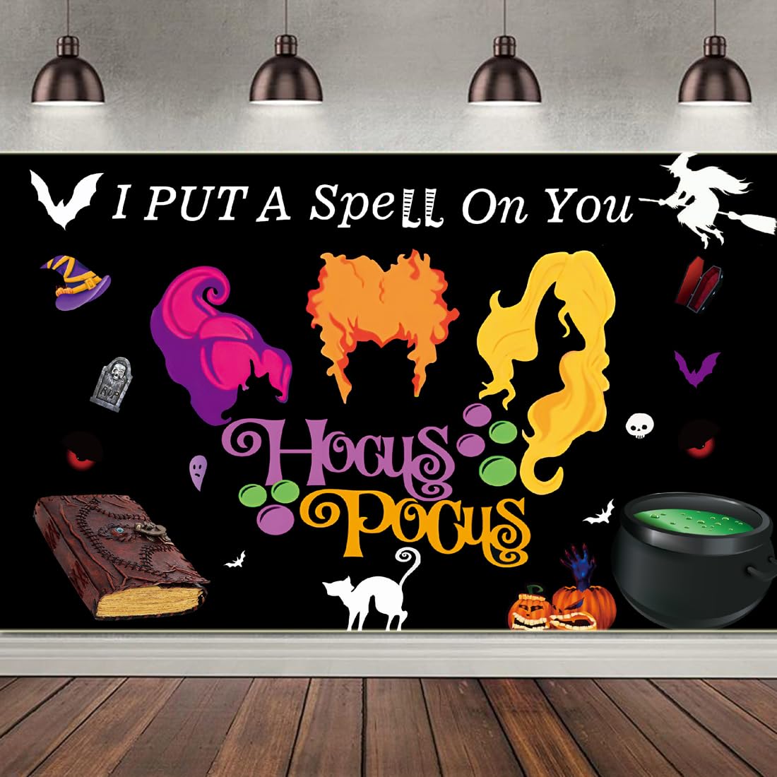 Amazon.com: Hocus Pocus Decorations Banner, Hocus Pocus Decor Backdrop ...