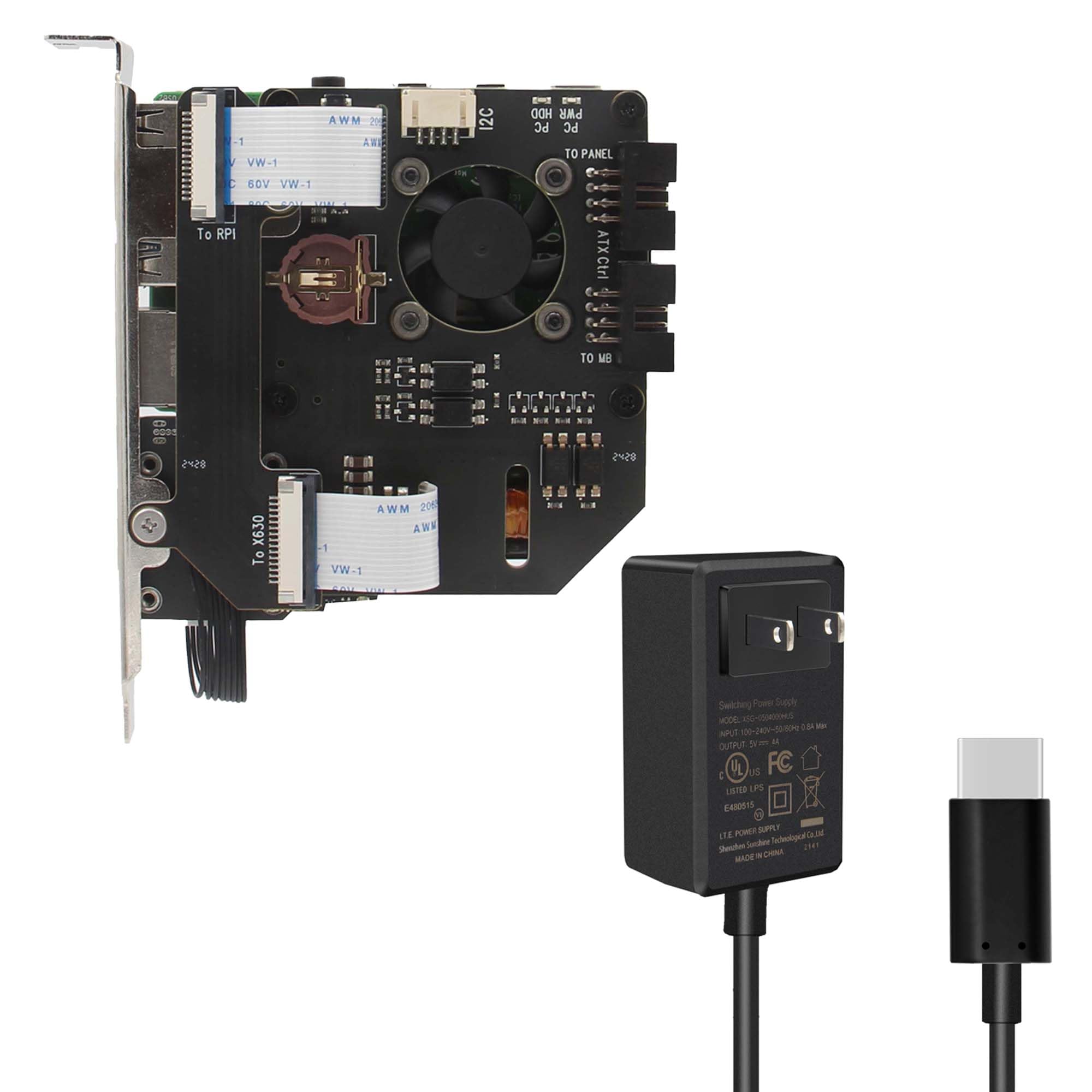 Amazon.com: Geekworm KVM-A8 PCIe Version+Type-C 5V 4A Power Supply for Raspberry Pi 4 Model B ...