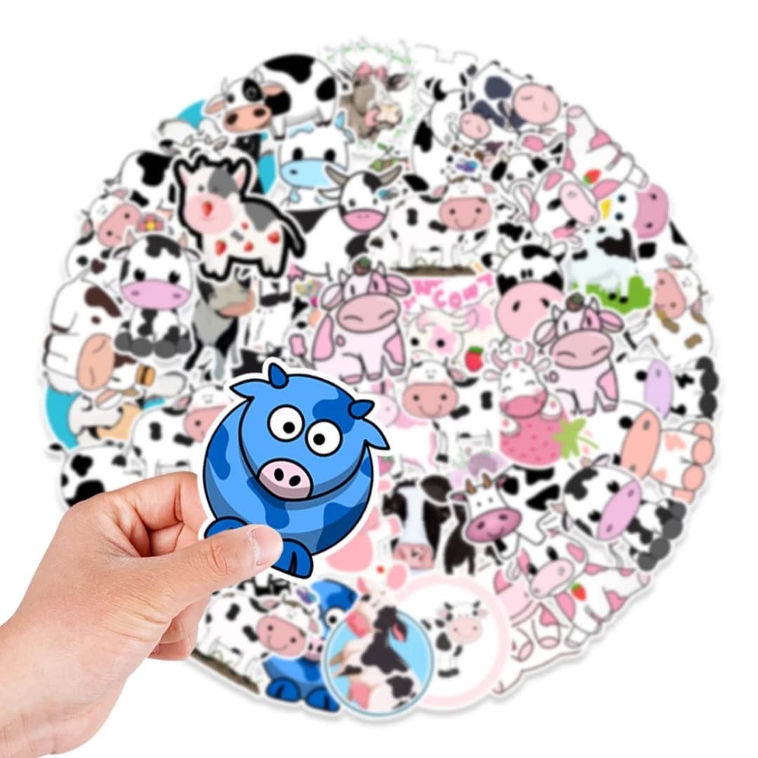HNTR Cow Stickers | 50 Mootastic Farm Animal Decals – BigaMart