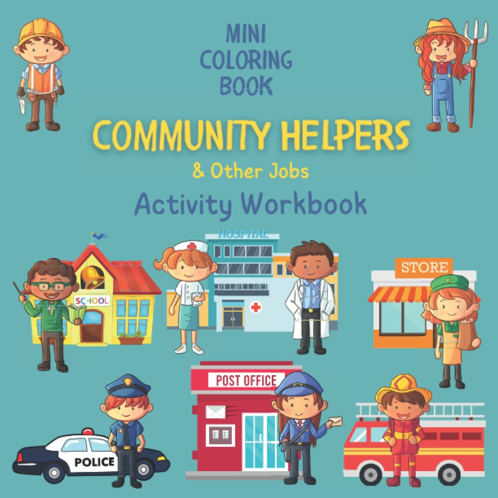 Amazon.com: Mini Coloring Book COMMUNITY HELPERS & OTHER JOBS Activity ...