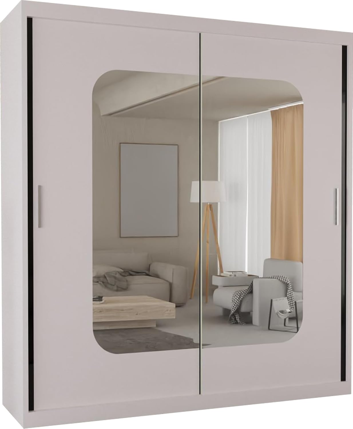 SLIDING WARDROBE 4U Anhalt Modern Free Standing Sliding Mirror Door ...