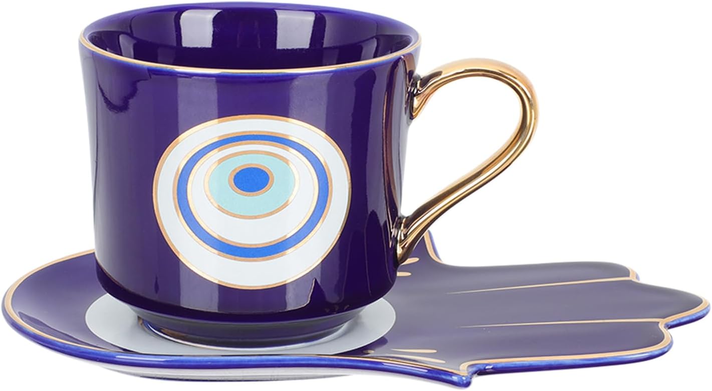 Amazon.com | Luxshiny Evil Eye Coffee Cups Set: Turkish Blue Eye ...