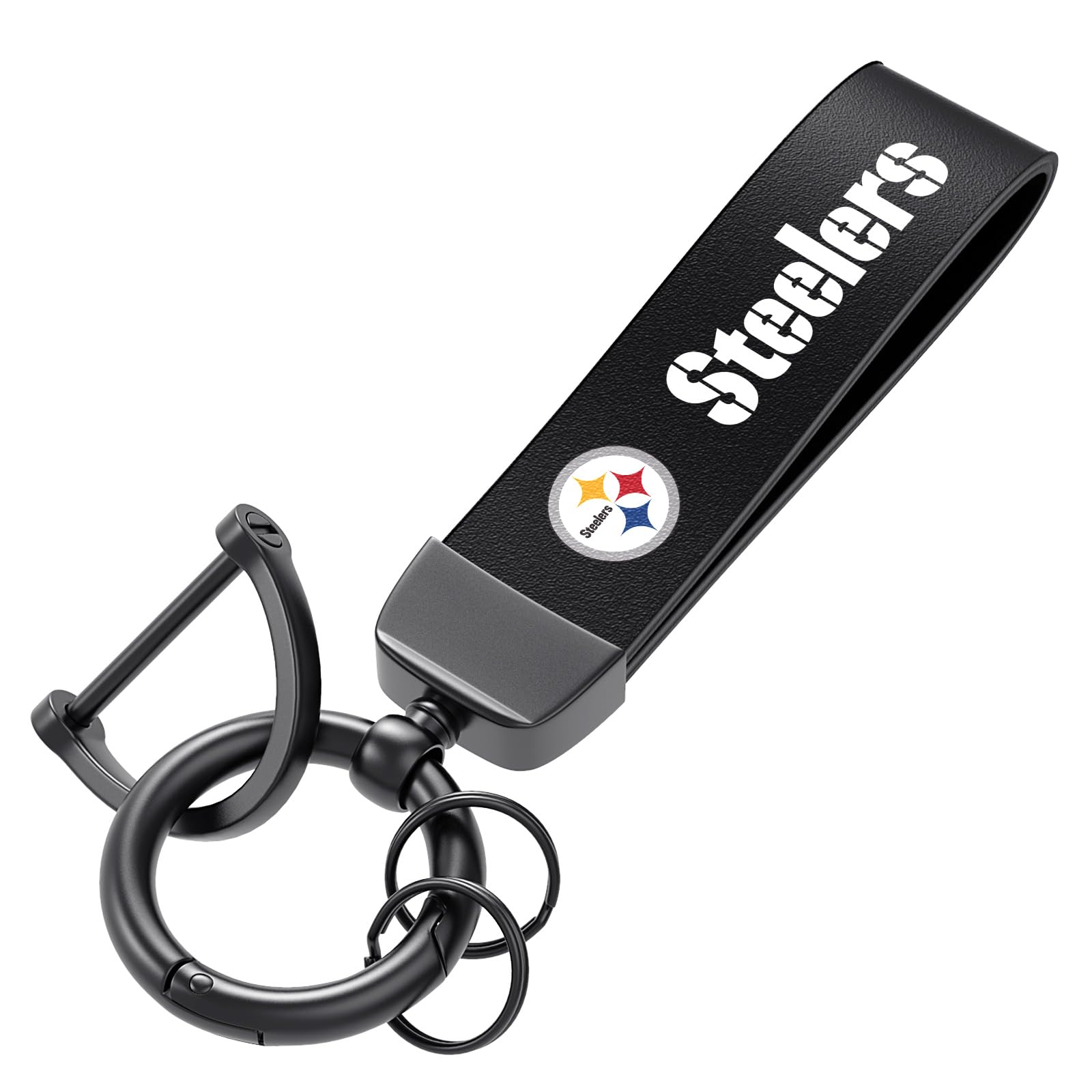 Amazon.com: Aollpu Genuine Leather Car Keychain Key Ring Accessories ...