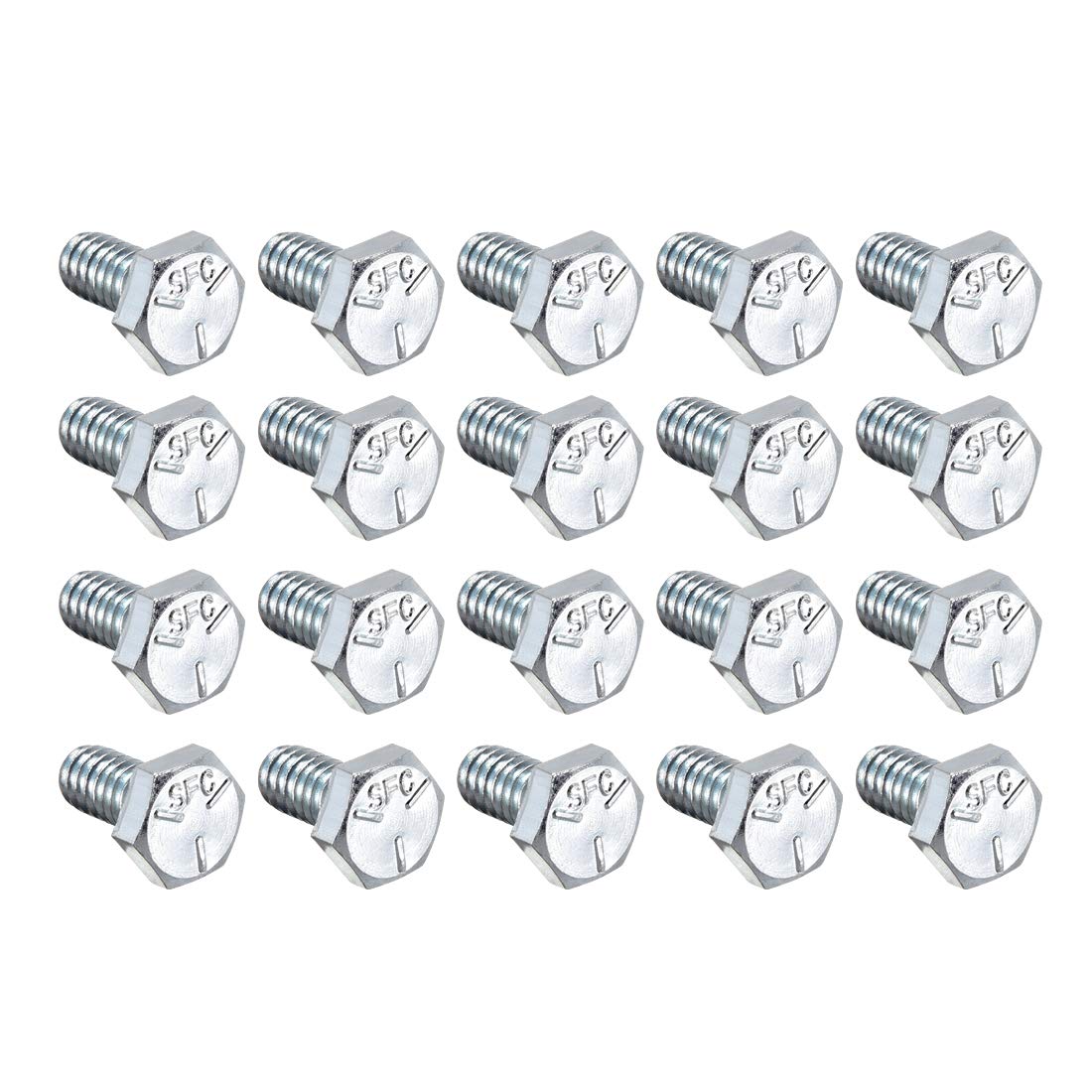 sourcing map Hex Head Screw Bolts Carbon Steel 1/4"-20x1/2" Fastener ...