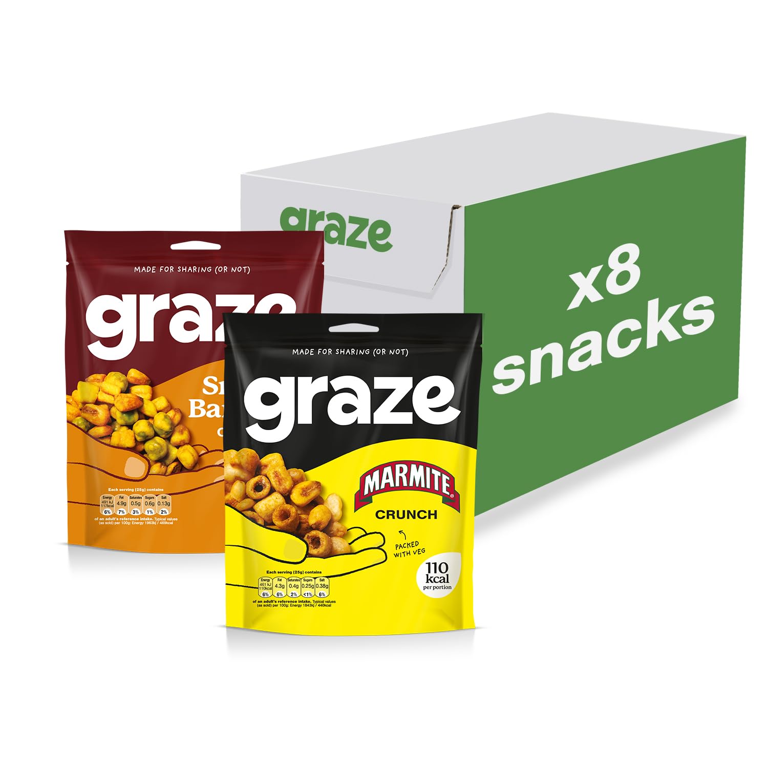 Graze - Marmite and BBQ Snacks - Healthy Snacks Alternative for Crisps ...