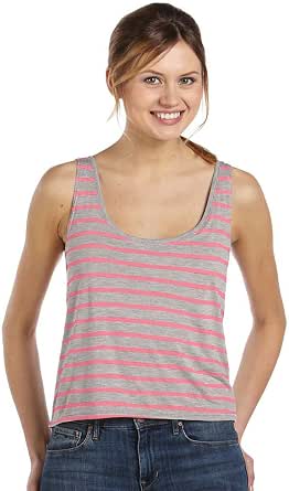 Amazon.com: Bella 8880 Womens Flowy Boxy Tank - Athletic Heather & Neon ...