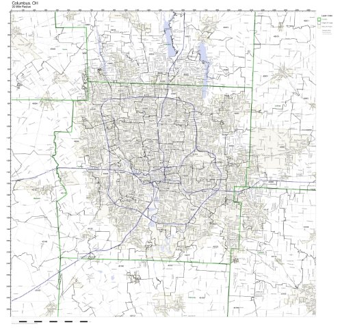 Amazon.com: Columbus, OH ZIP Code Map Laminated : Office Products
