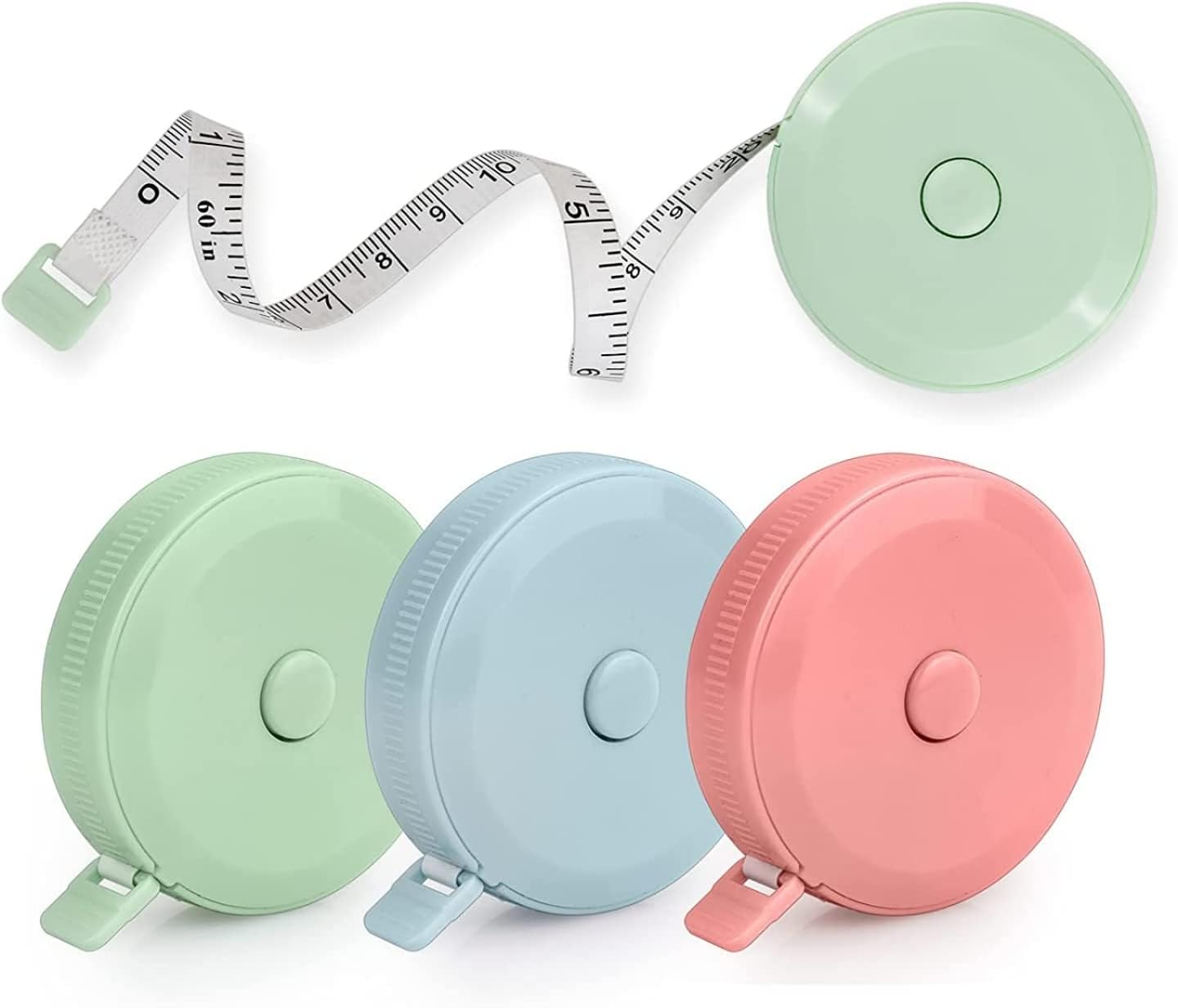 Snokay 4 Pack Tape Measure - Retractable Small Mini Soft Sewing Fabric ...