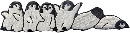 Cute Penguin Patch Embroidered Applique Iron On Sew On Emblem : Amazon ...