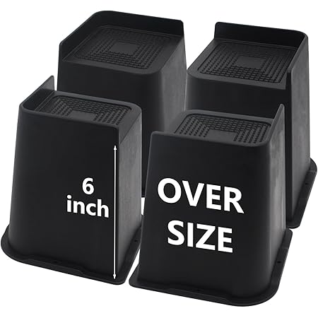 Amazon.com: HANIHUA 4 Pack Oversized Bed Risers 6 inch Heavy Duty ...