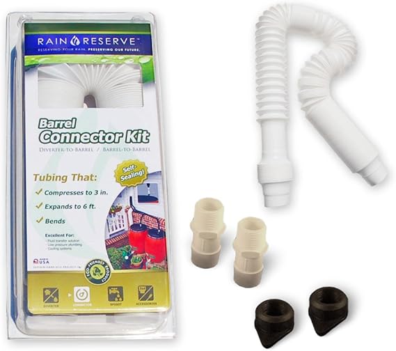 Amazon.com : Rain Reserve 2012312 Rain Barrel Connector Kit,white ...