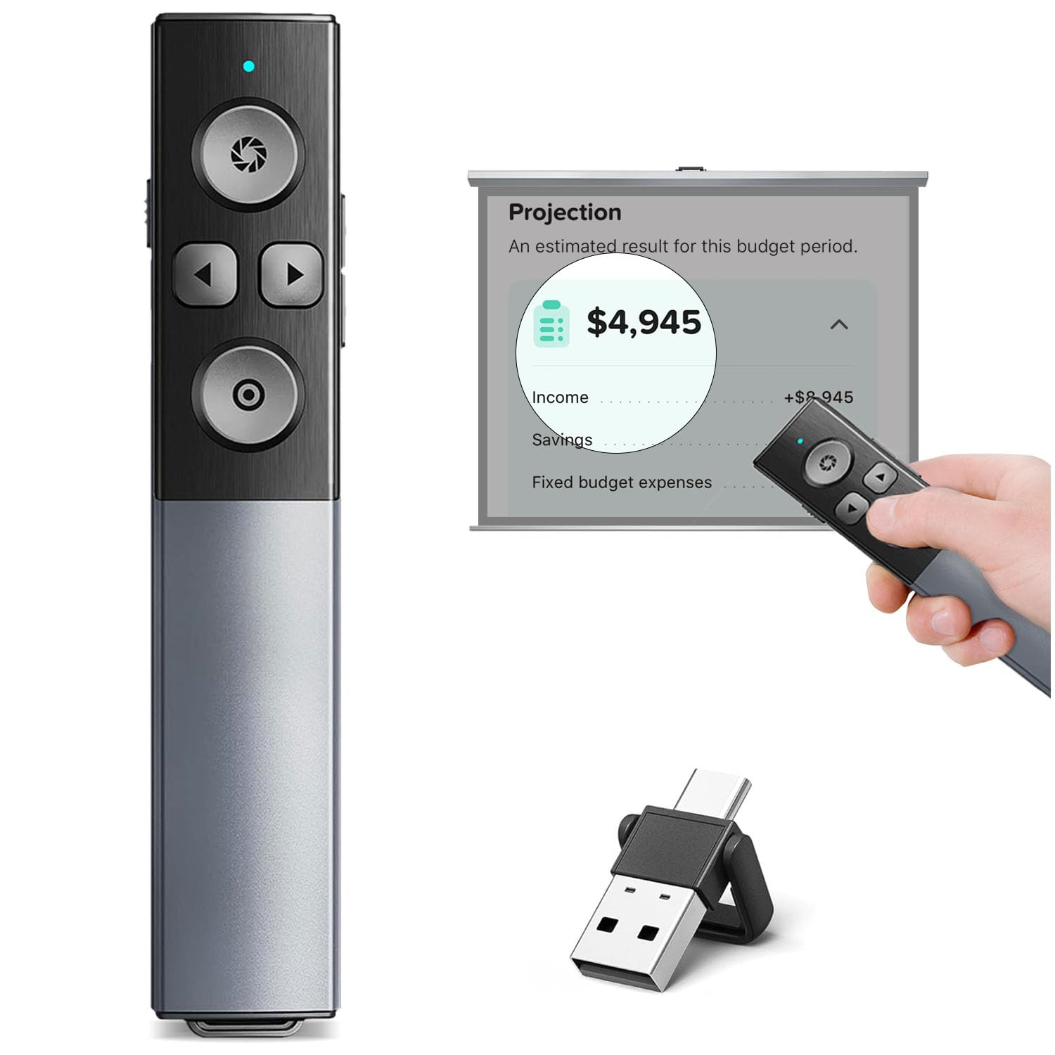 All Metal Shell Digital Presentation Remote with Highlighting Magnifier ...