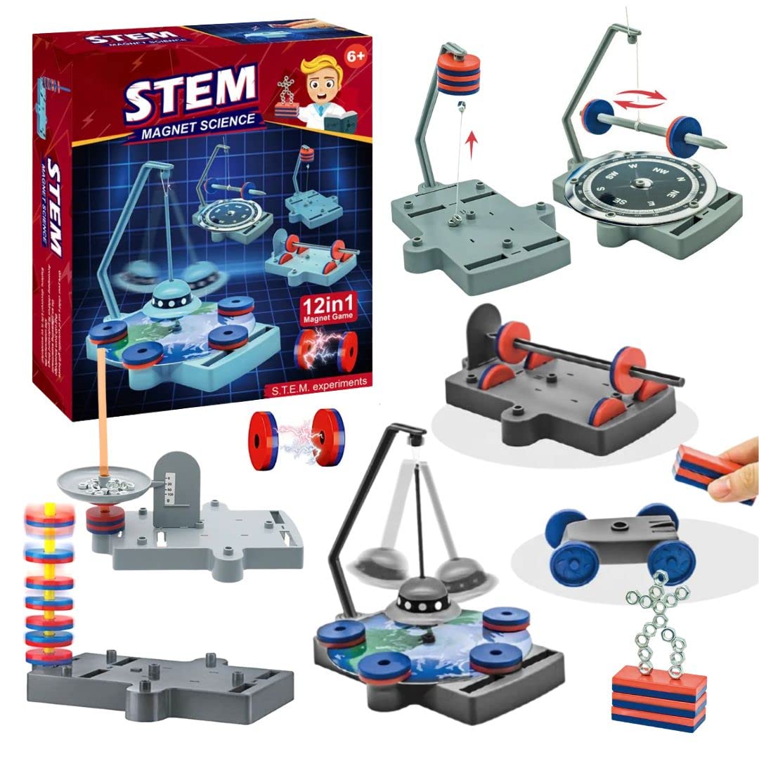 Why2Wise Kids Magnets Science Kit 12 in 1 Magnetic Magnet Toys ...