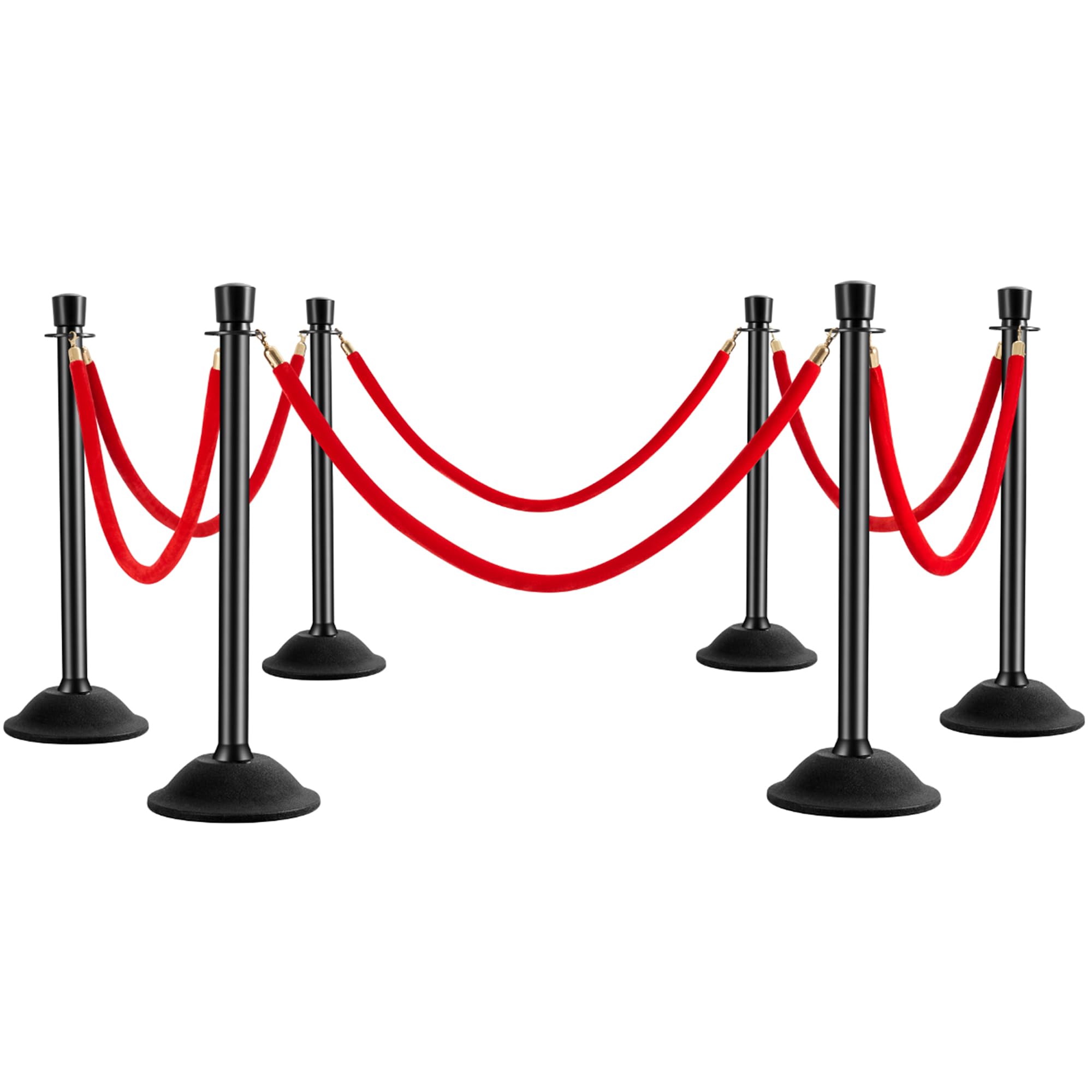 Dragosum 6 Pcs Red Ropes Stanchions, Red Carpet Ropes and Poles, Crowd ...
