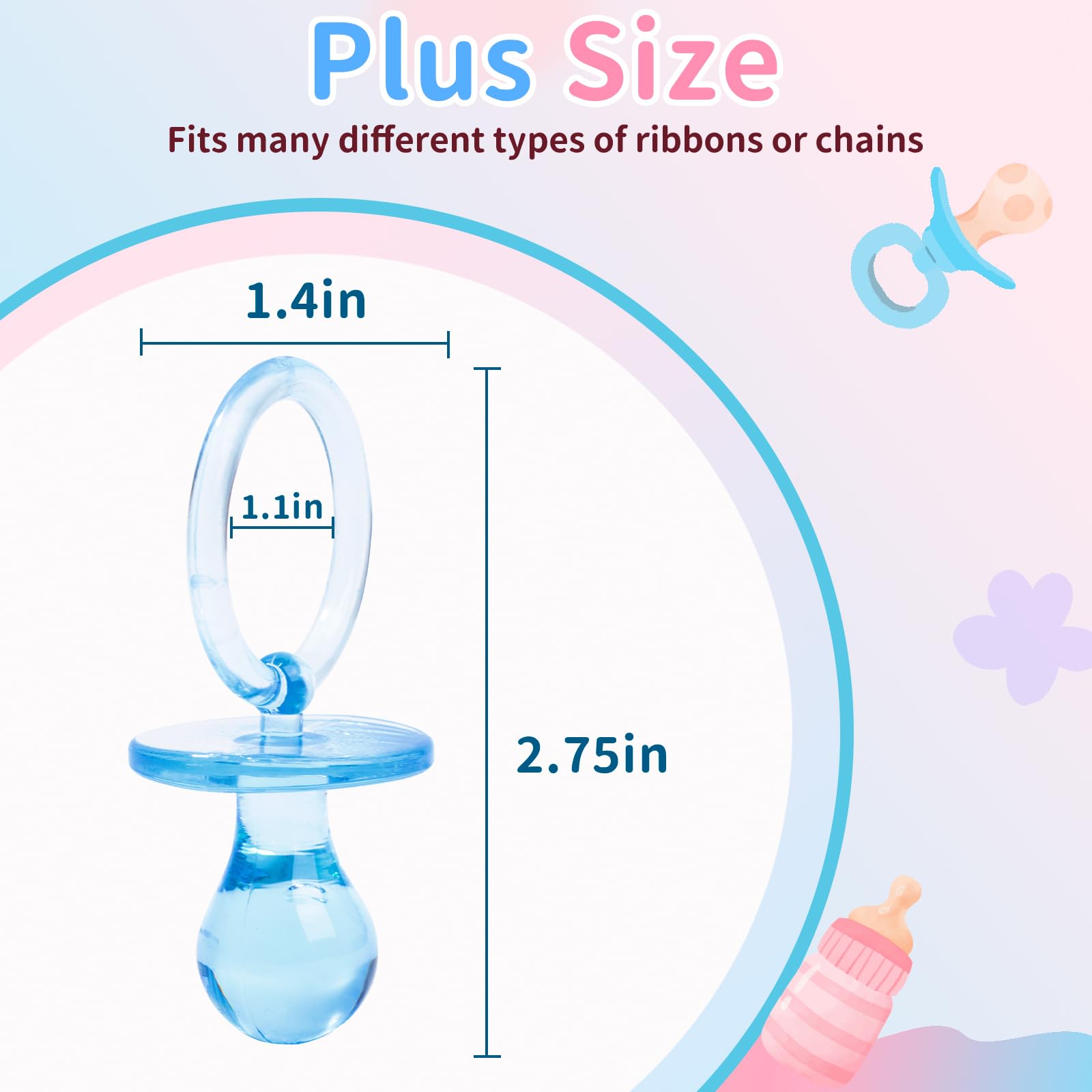 Snapklik.com : Pacifiers For Baby Shower Game, 36 Plastic Pacifiers For ...