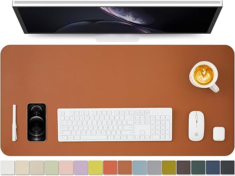 Amazon.com : Leather Desk Mat - Non-Slip PU Desk Pad for Office and ...