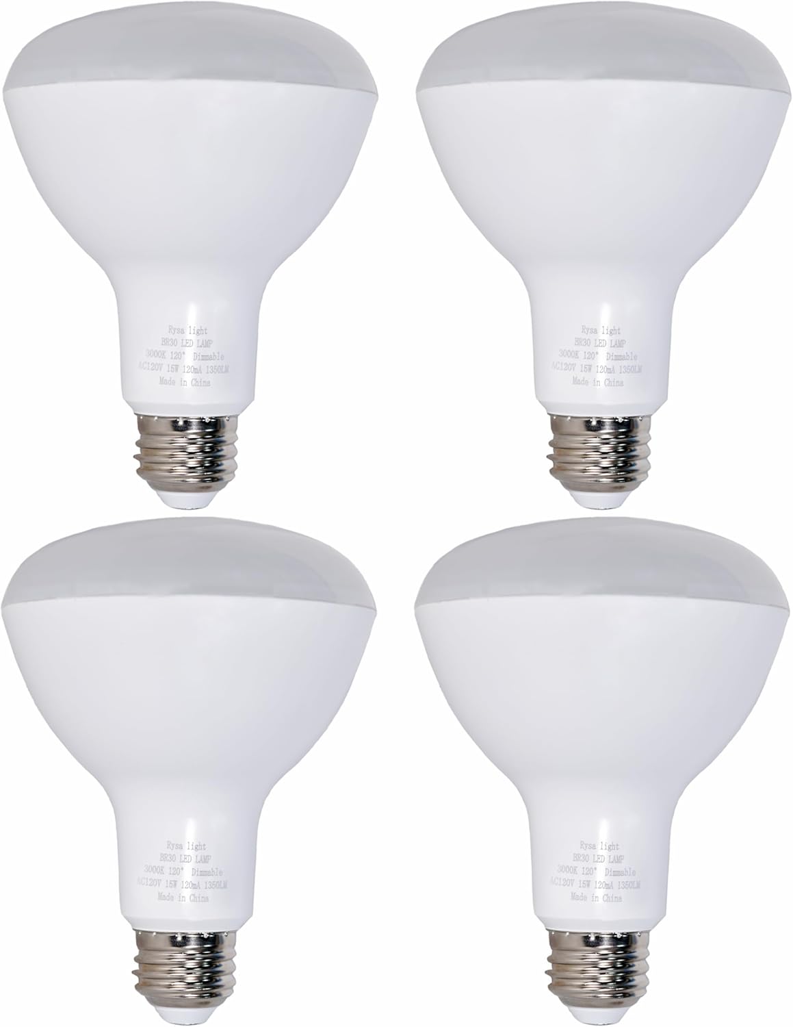 Rysa Light BR30 LED Flood Light Bulb 3000K Warm Glow 15W (100W ...
