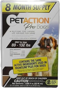 Amazon.com : Pet Action Plus for Dogs, 8 Doses - 88 to 132 lbs. : Pet ...